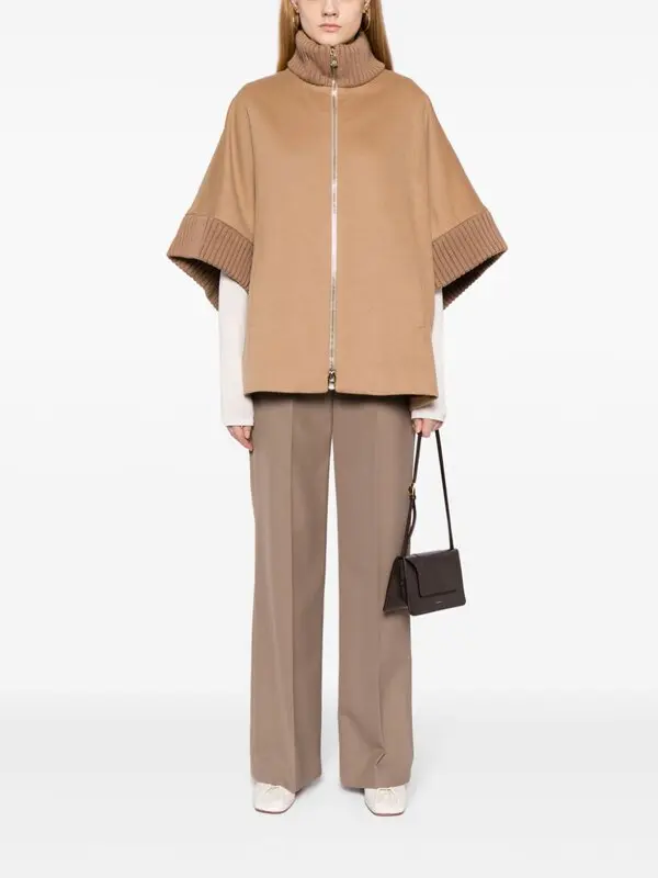Cinzia Rocca Wide-sleeved Virgin Wool Jacket - Brown