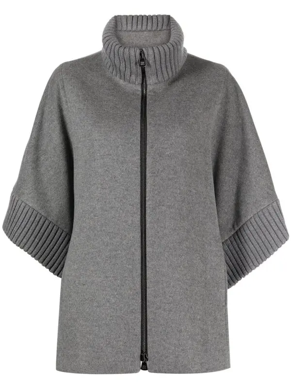 Cinzia Rocca Wide-sleeves Virgin Wool Jacket - Grey
