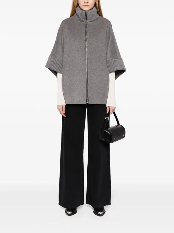 Cinzia Rocca Wide-sleeves Virgin Wool Jacket - Grey