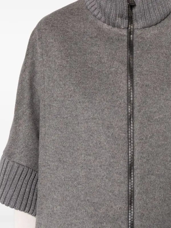 Cinzia Rocca Wide-sleeves Virgin Wool Jacket - Grey