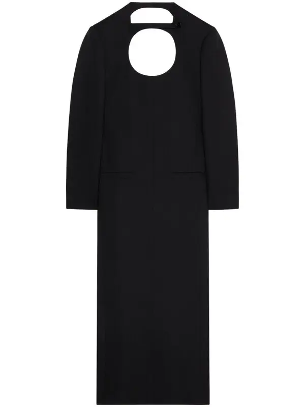 COURREGES Cut-out Long-sleeve Maxi Dress - Black