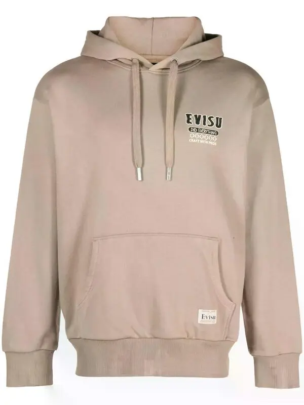 EVISU Logo-patch Cotton Hoodie