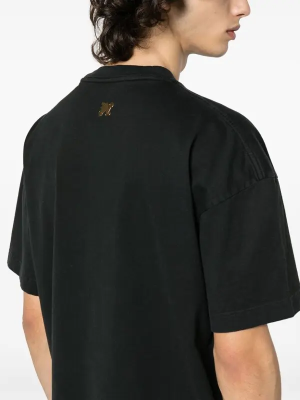 Palm Angels Burning Monogram-print T-shirt - Black