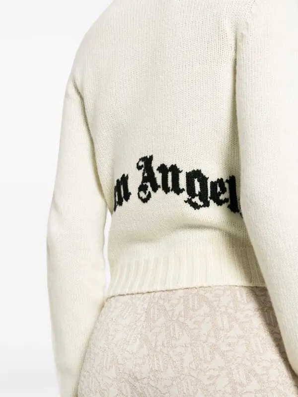 Palm Angels Curved-logo Wool-blend Jumper