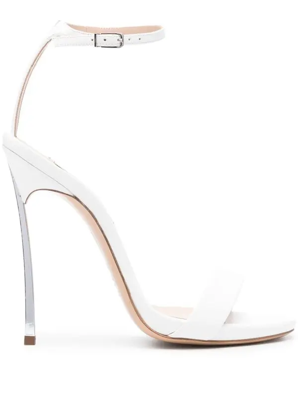 Casadei Blade Marta 125mm Leather Sandals - White