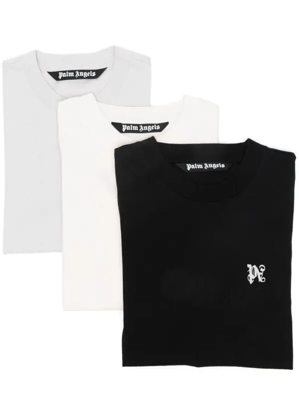 Palm Angels Monogram-embroidered T-shirt - White