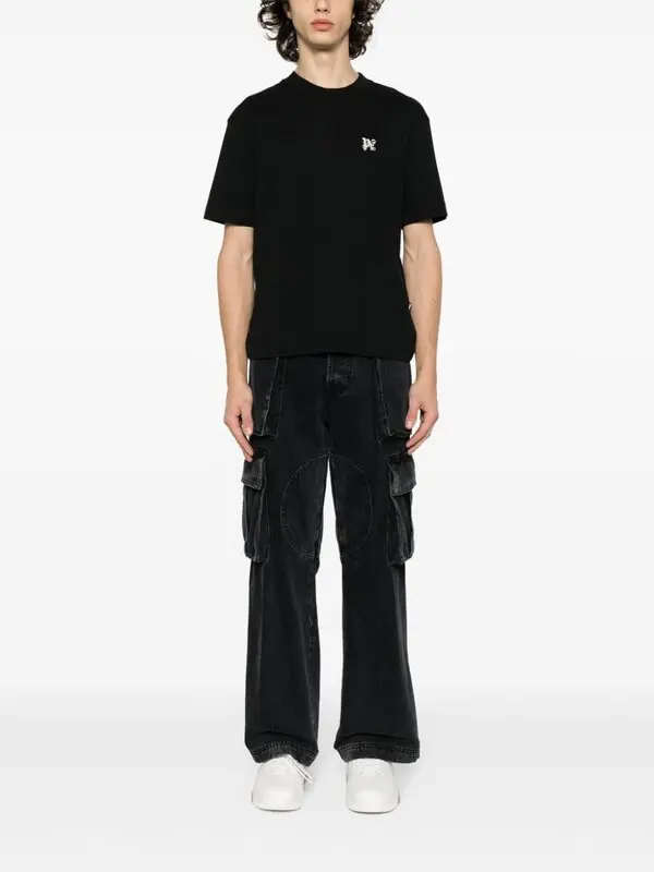 Palm Angels Monogram-embroidered T-shirt - White