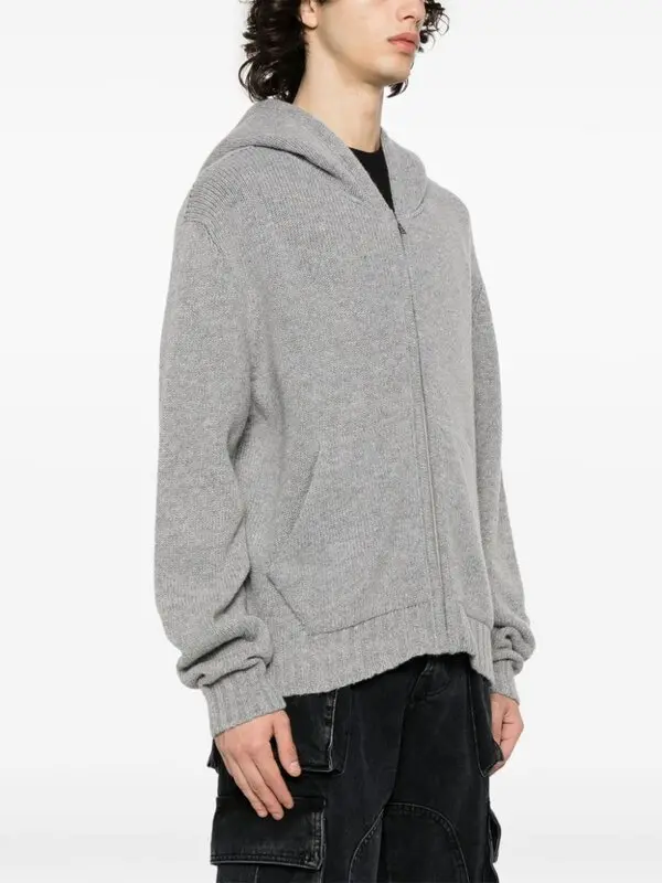 Palm Angels Curved-logo Zip-up Hoodie