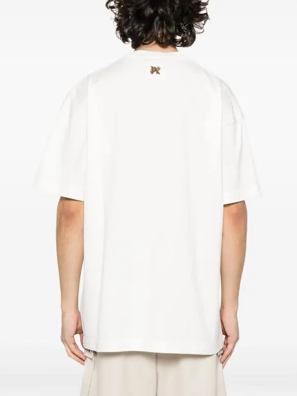 Palm Angels Burning Monogram-print T-shirt - White
