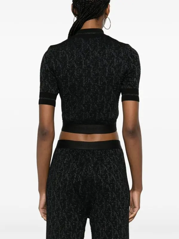 Palm Angels Monogram-jacquard Knitted Top