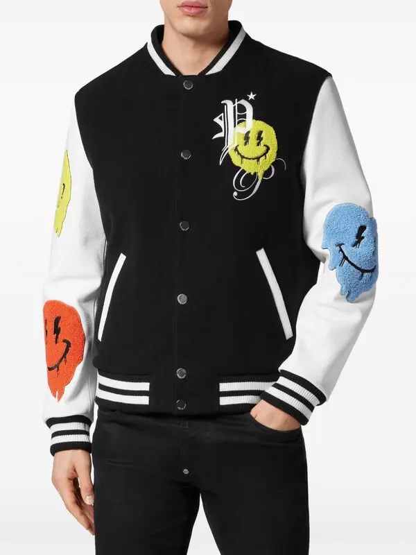 Philipp Plein Smile-appliqué Varsity Jacket