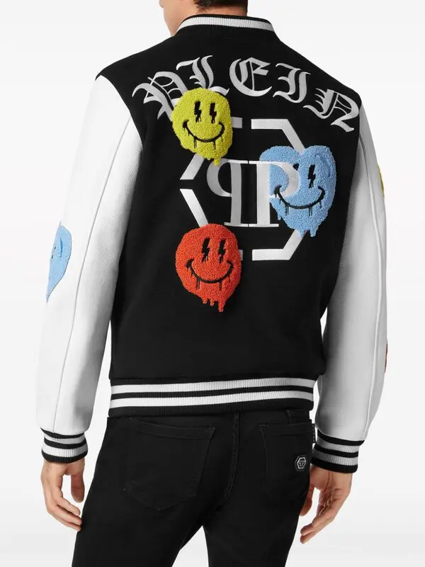 Philipp Plein Smile-appliqué Varsity Jacket