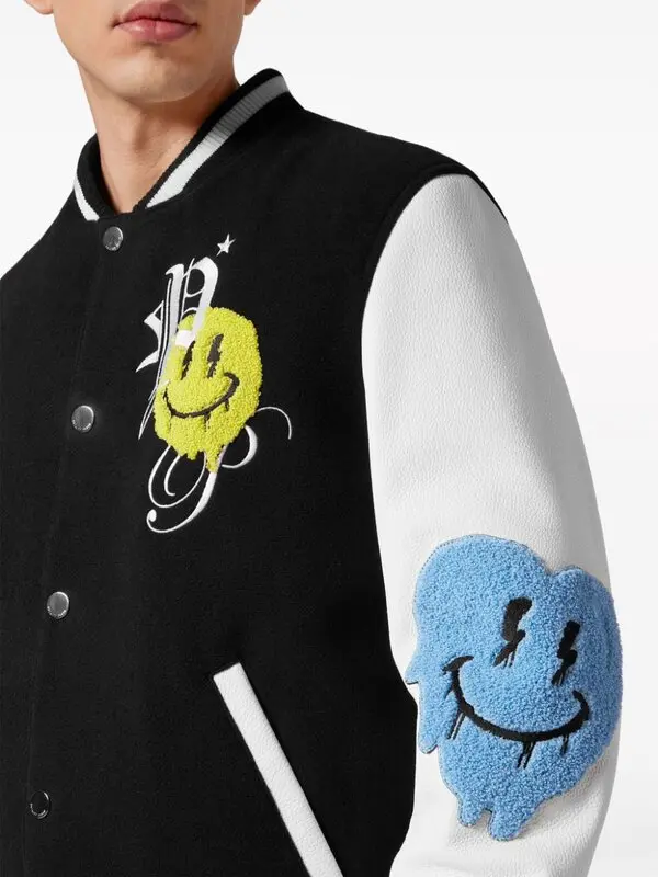 Philipp Plein Smile-appliqué Varsity Jacket