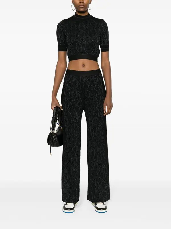 Palm Angels Monogram Jacquard Knitted Trousers