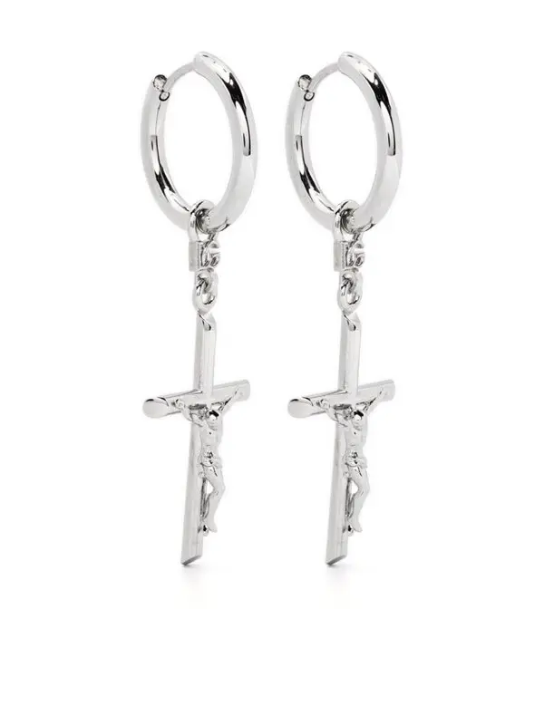 Dolce & Gabbana Dna Pendant Hoop Earrings - Silver
