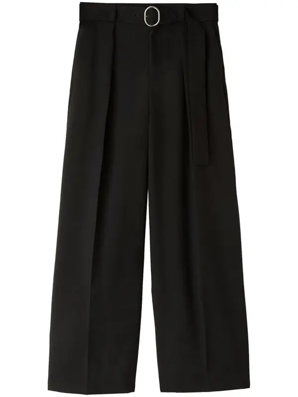 JIL SANDER Belted Wide-leg Wool Trousers
