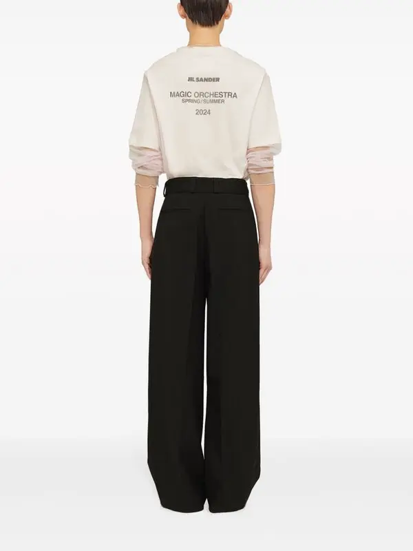 JIL SANDER Belted Wide-leg Wool Trousers