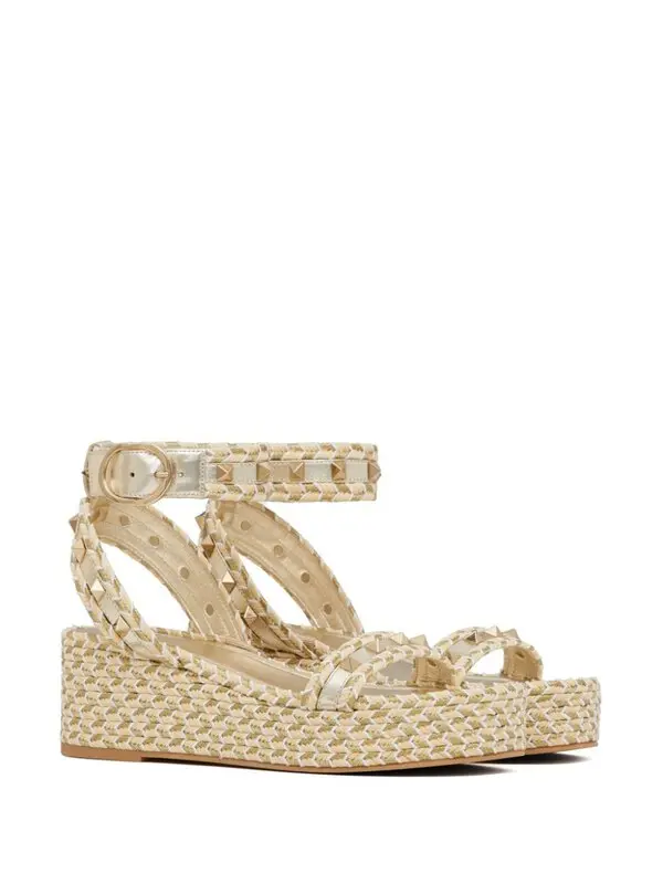Valentino Garavani 45mm Rockstud Flatform Sandals
