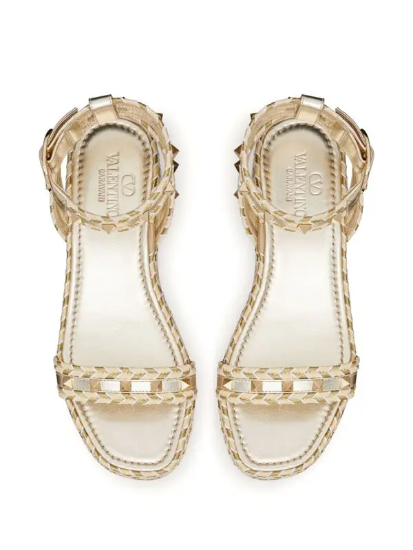 Valentino Garavani 45mm Rockstud Flatform Sandals