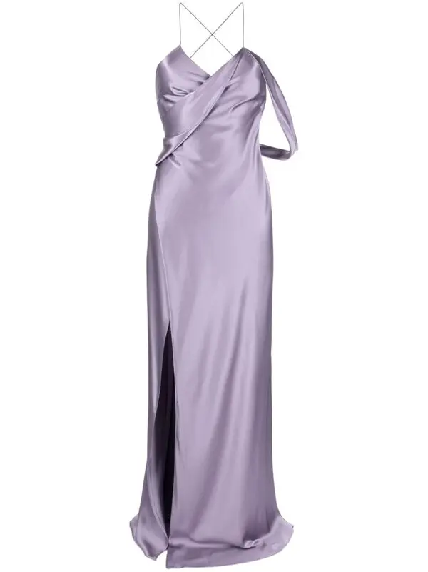 Michelle Mason V-neck Silk Maxi Dress