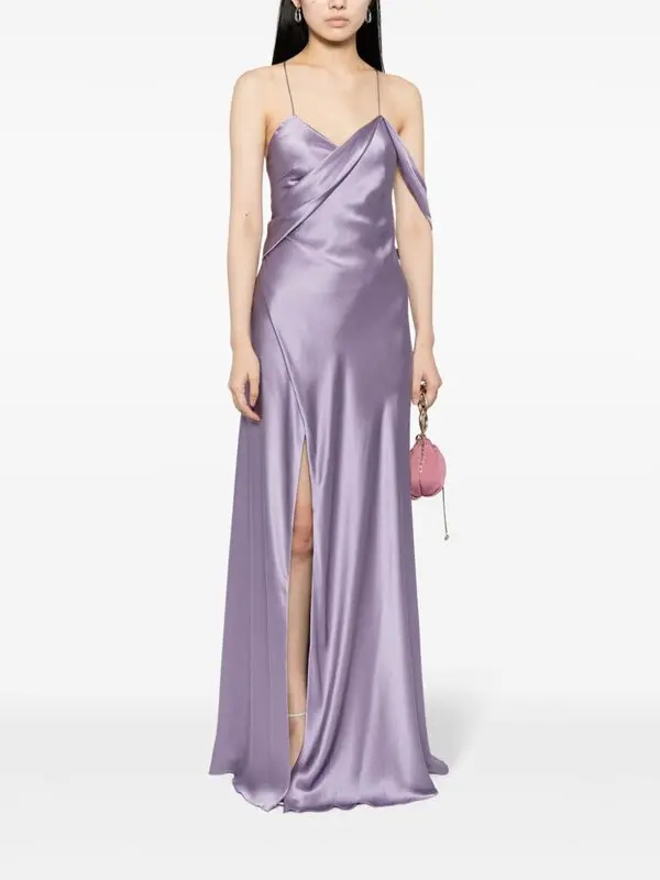 Michelle Mason V-neck Silk Maxi Dress