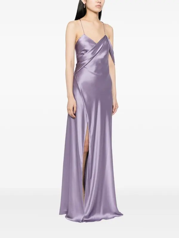 Michelle Mason V-neck Silk Maxi Dress