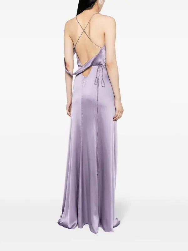 Michelle Mason V-neck Silk Maxi Dress