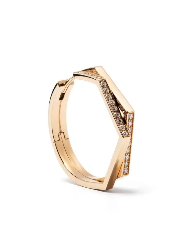 REPOSSI 18kt Rose Gold Antifer Diamond Hoop Earring
