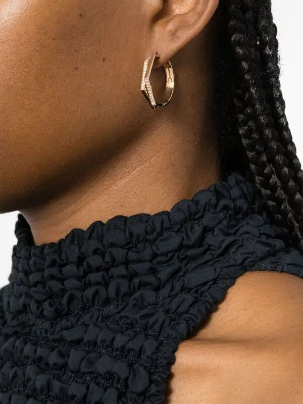 REPOSSI 18kt Rose Gold Antifer Diamond Hoop Earring