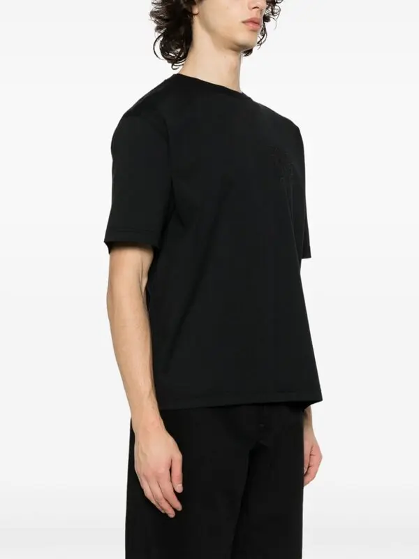 Palm Angels Logo-embroidered T-shirt - Black