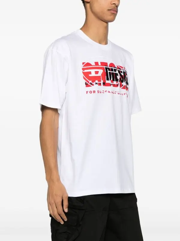DIESEL® Logo-embroidered Cotton T-shirt