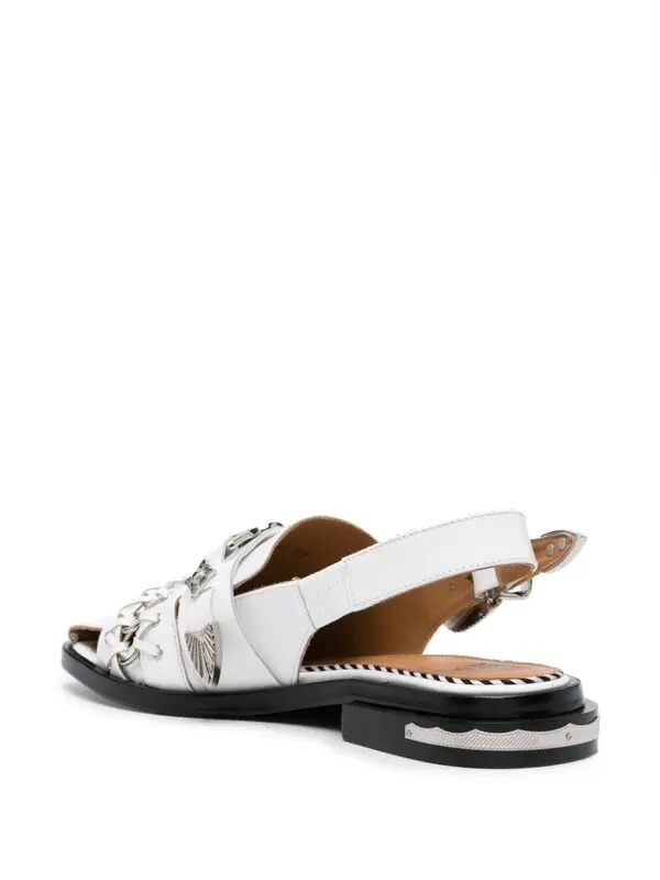 Toga Embellished Slingback Sandals - White