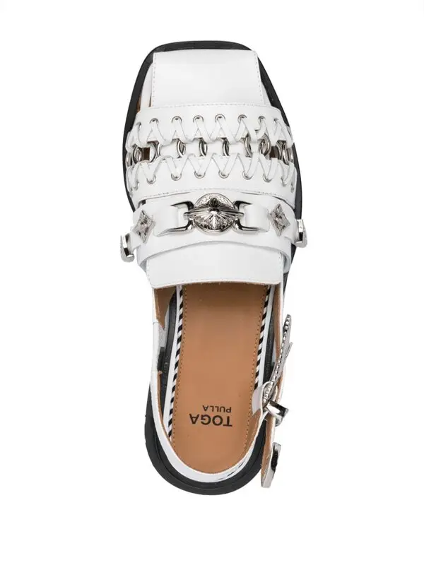 Toga Embellished Slingback Sandals - White