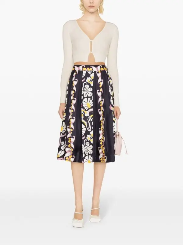 Tory Burch Floral-print Pleated Skirt
