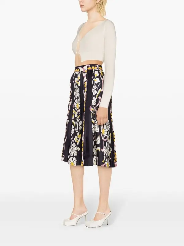 Tory Burch Floral-print Pleated Skirt