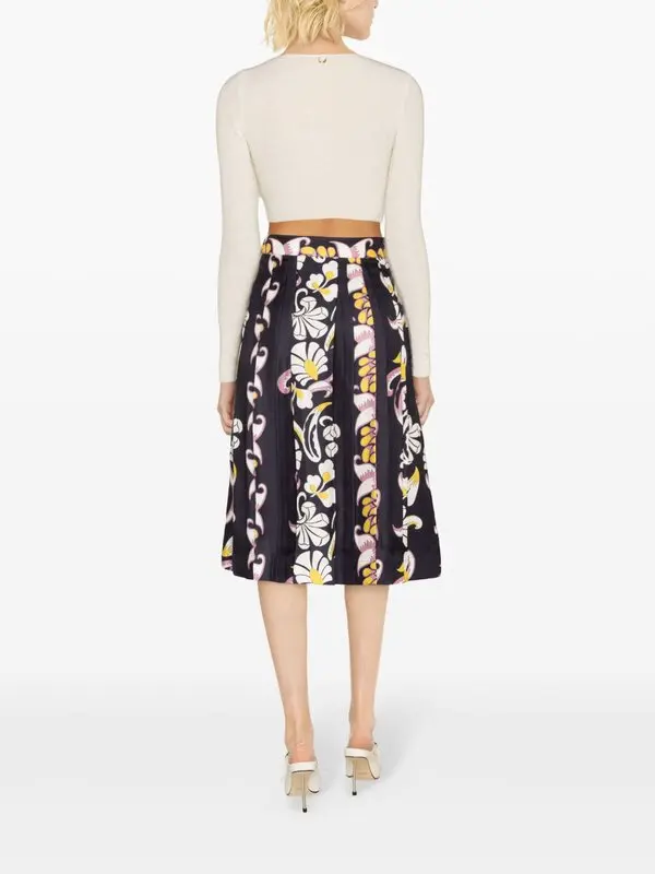 Tory Burch Floral-print Pleated Skirt