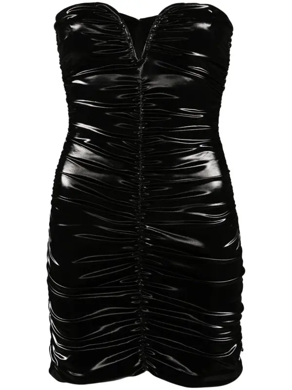 NISSA Faux-leather Mini Dress