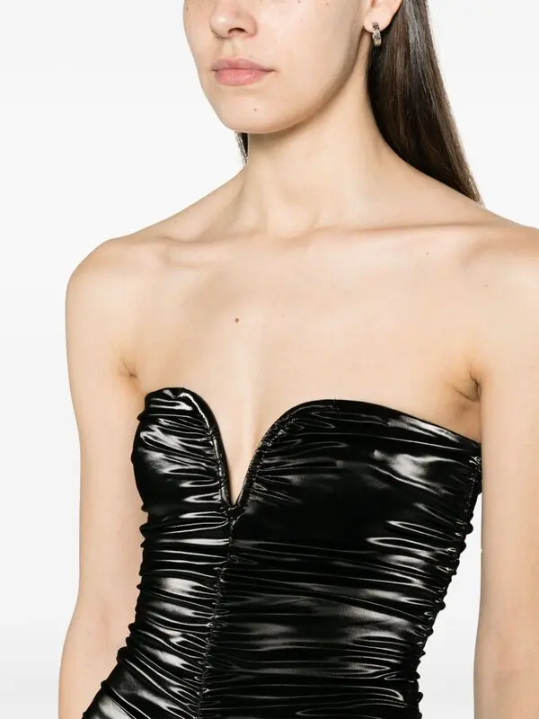 NISSA Faux-leather Mini Dress