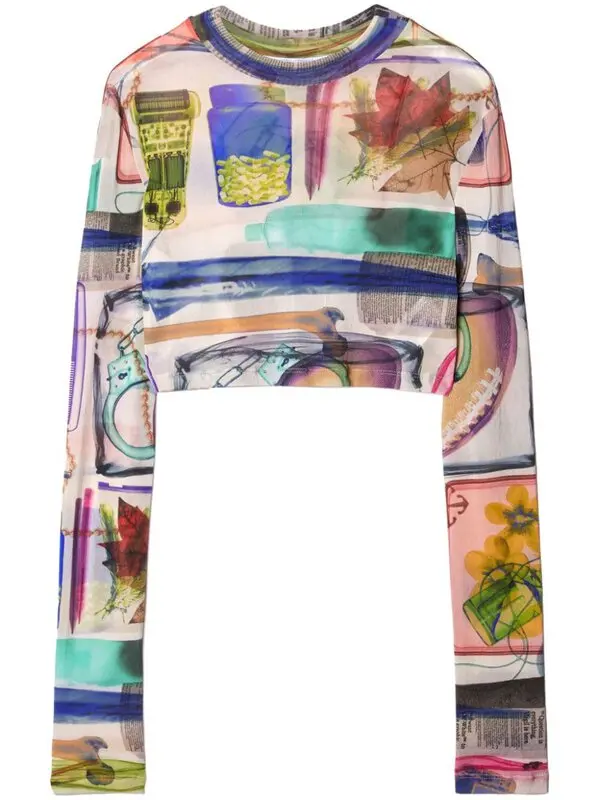 Off-White X-ray Cropped Top - Neutrals