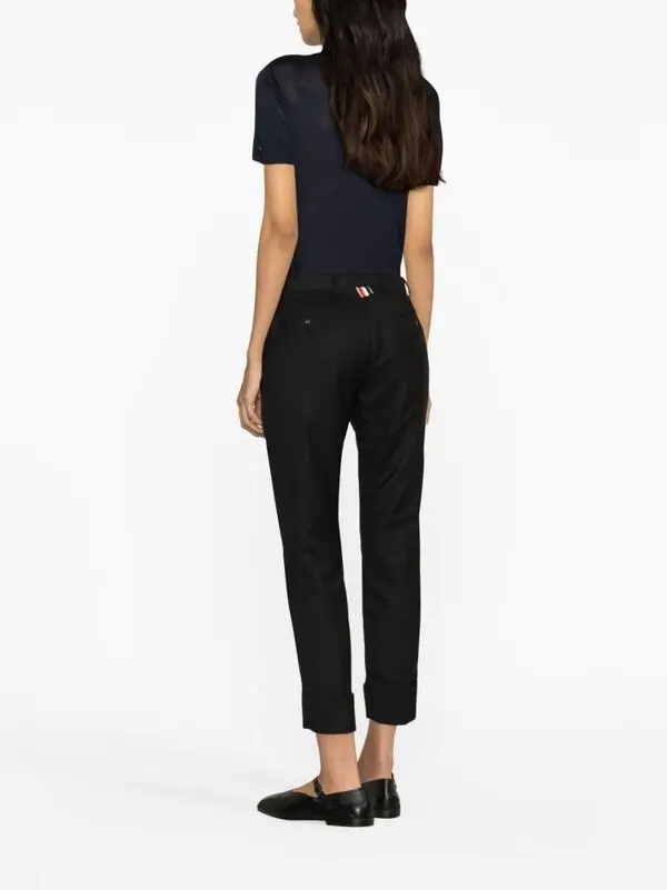 Thom Browne Cropped Tailored Trousers - Black