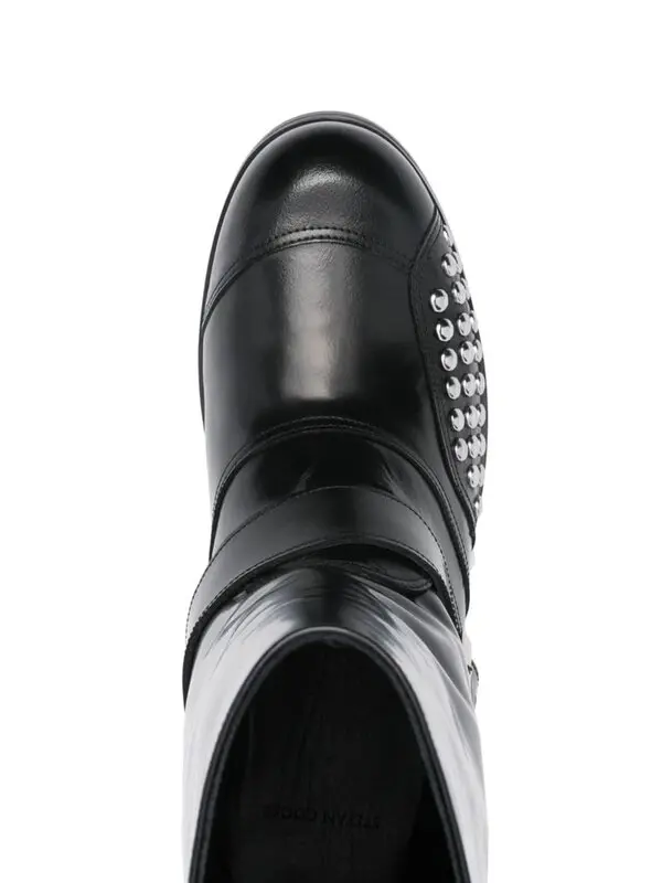 STEFAN COOKE Leather Biker Boots