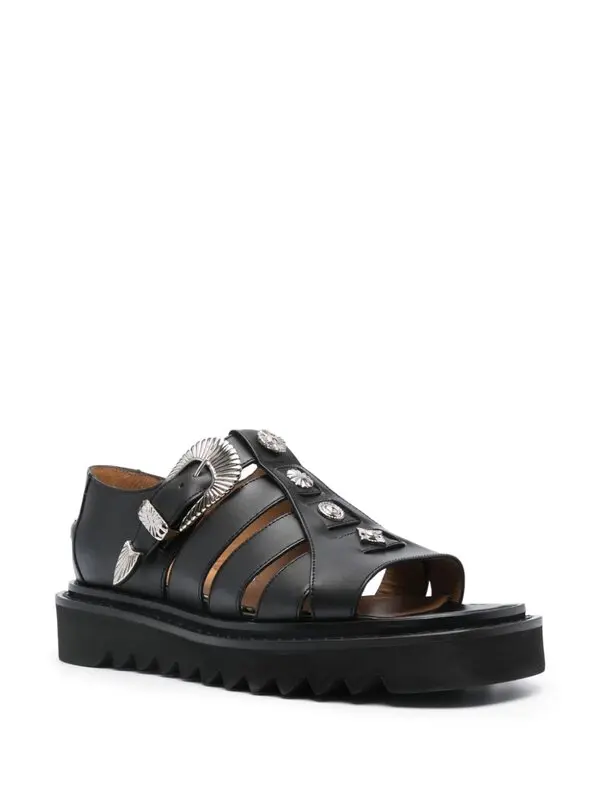 TOGA VIRILIS Caged Leather Sandals