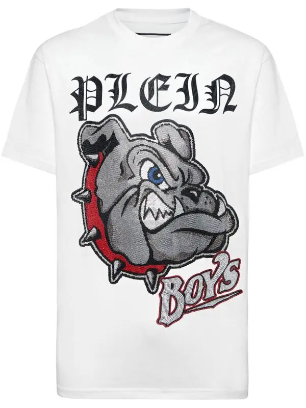 Philipp Plein Bulldogs Cotton T-shirt - White