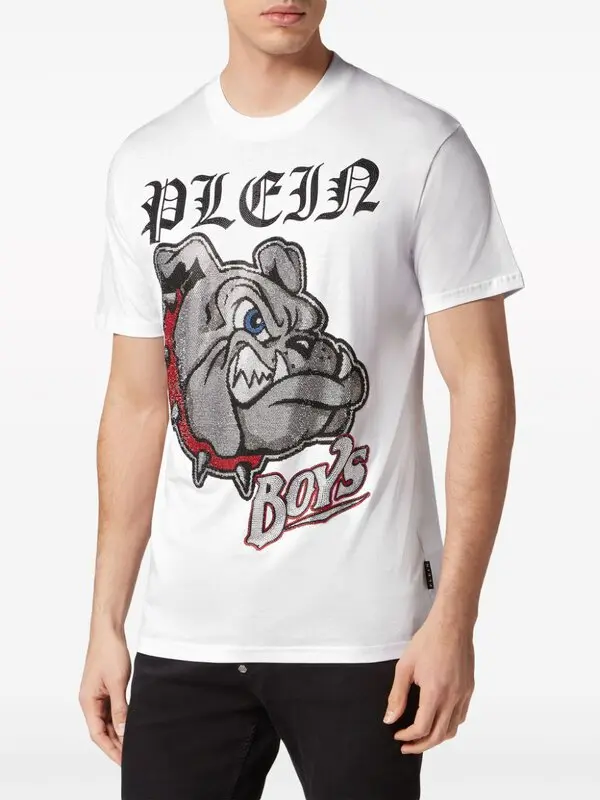 Philipp Plein Bulldogs Cotton T-shirt - White