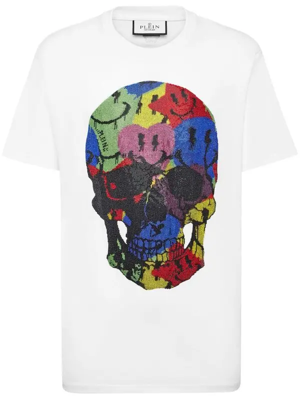 Philipp Plein Smile-print Cotton T-shirt - White