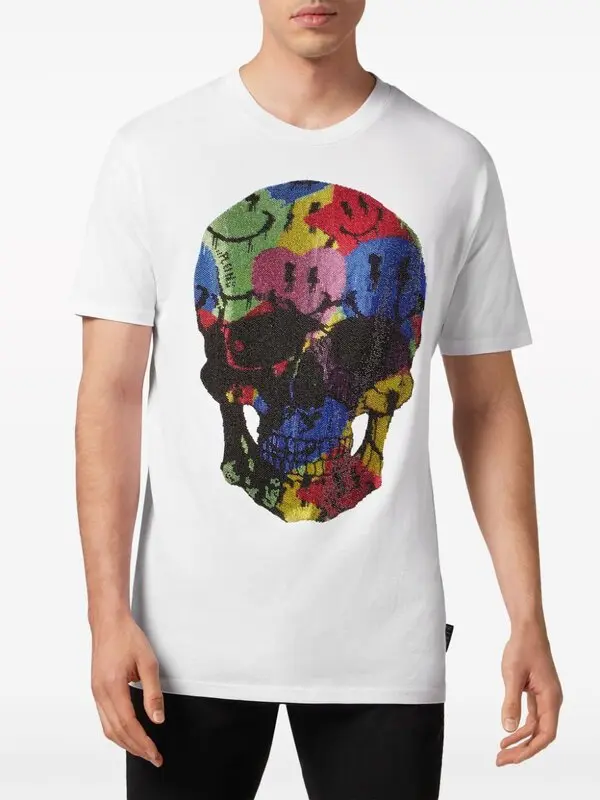 Philipp Plein Smile-print Cotton T-shirt - White