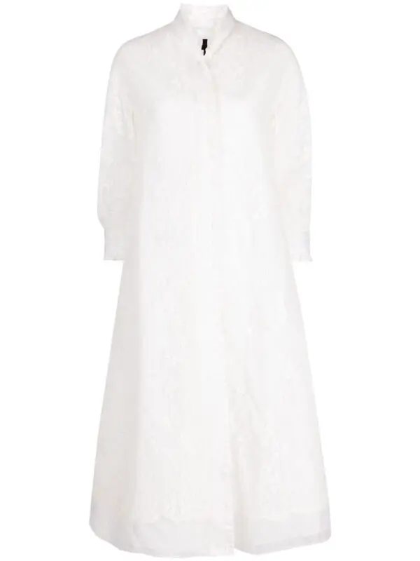 Shiatzy Chen Lace Pleated Single-breasted Coat - White