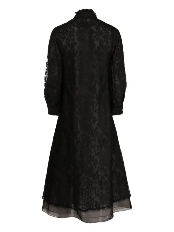 Shiatzy Chen Lace Pleated Single-breasted Coat - Black