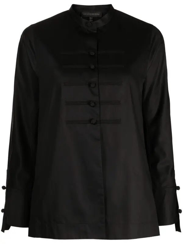 Shiatzy Chen Knotted-button Poplin Shirt