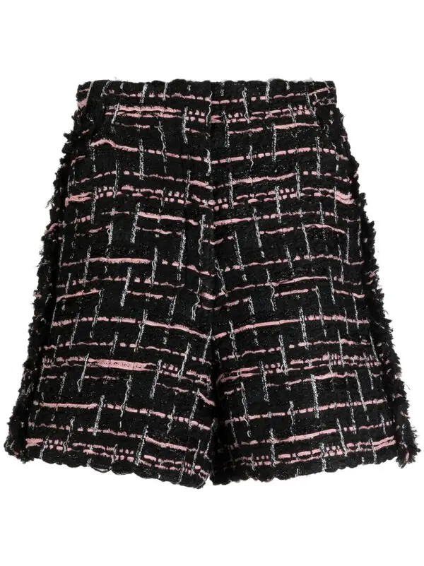 Shiatzy Chen Tweed High-waist Shorts